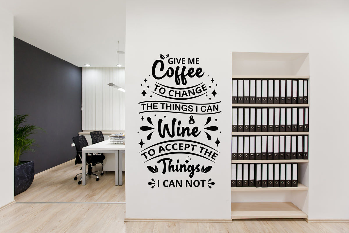 Vinyl Wall Decal Give Me Coffee Shop Quote Words Calligraphy Stickers ...