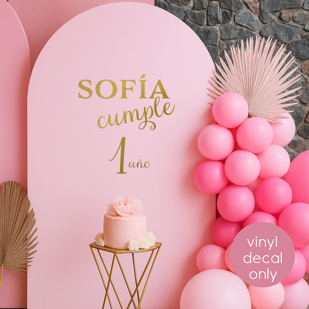 Custom Spanish Birthday Vinyl Decal – Personalized “Cumpleaños” Name ...
