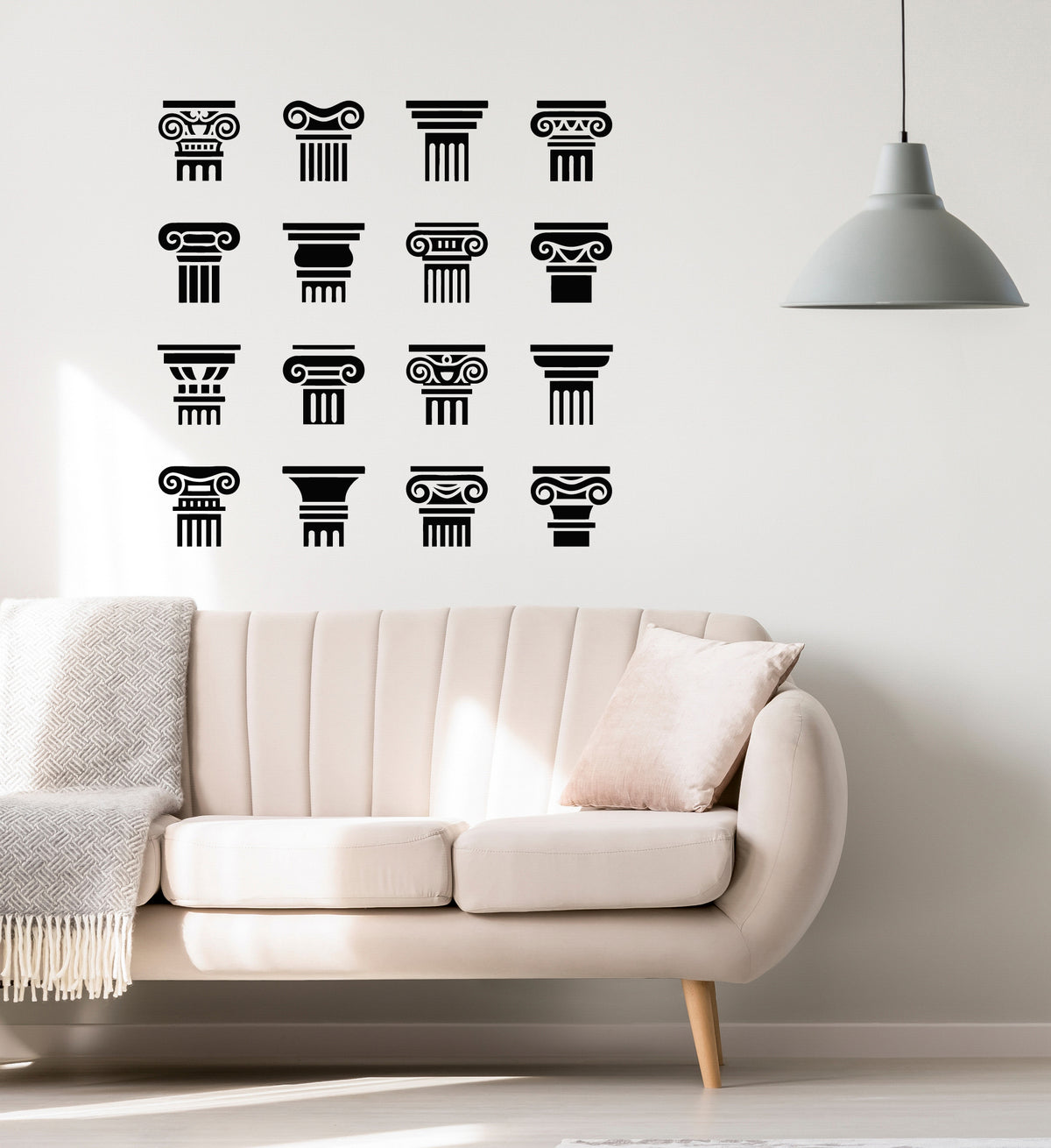 Vinyl Wall Decal Historical Column Ancient Art Icons Set Stickers Mura ...