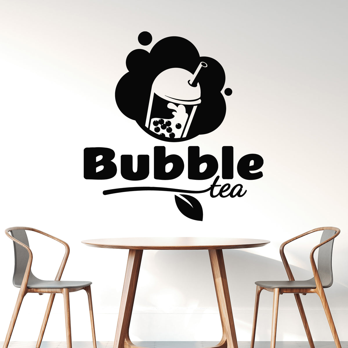 Vinyl Wall Decal Bubble Tea Drink Bubbles Cafe Logo Kitchen Stickers M ...