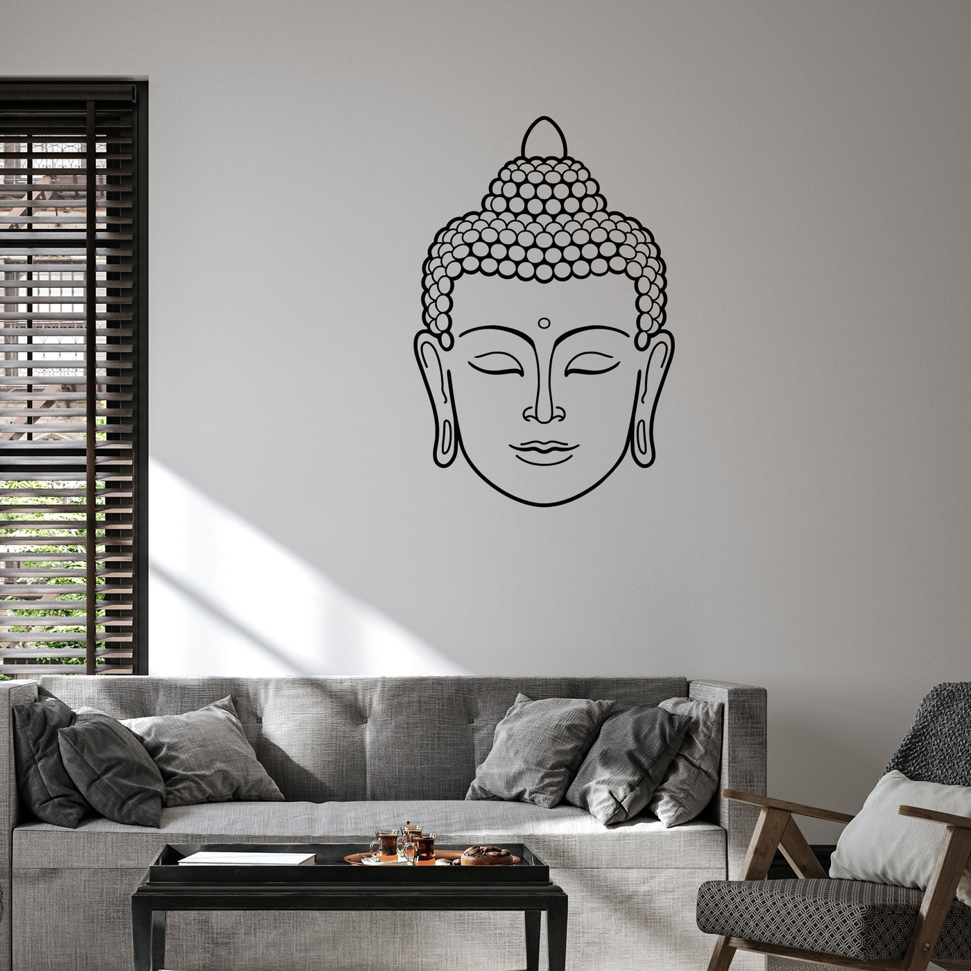 Vinyl Wall Decal Buddha Face Head Buddhism India God Religion Stickers ...