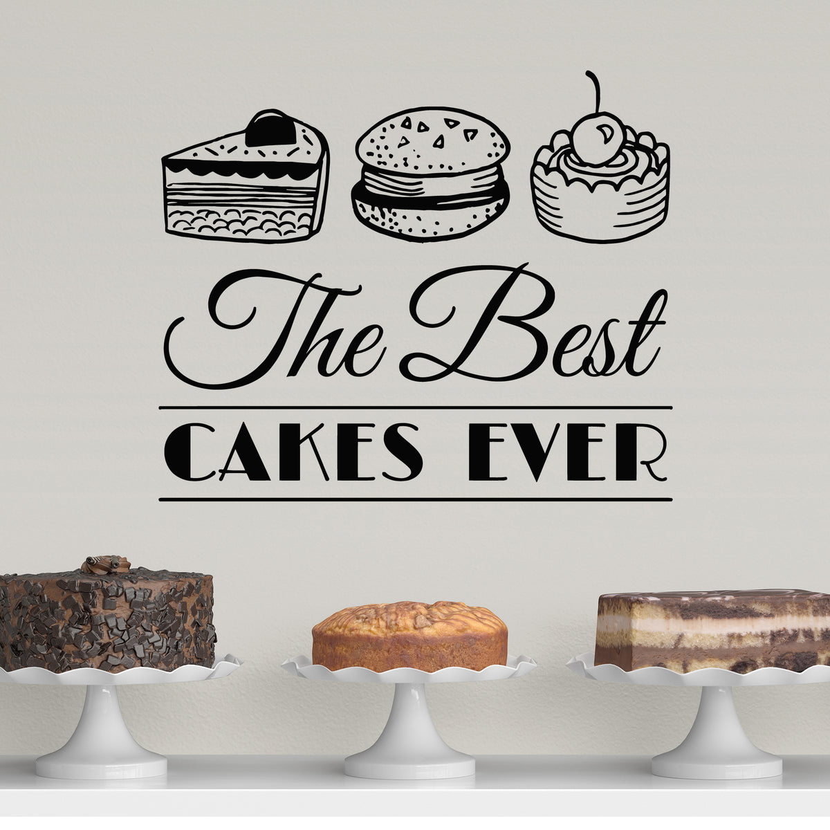 Vinyl Wall Decal Lettering The Best Cakes Ever Confectionery Shop Stic ...