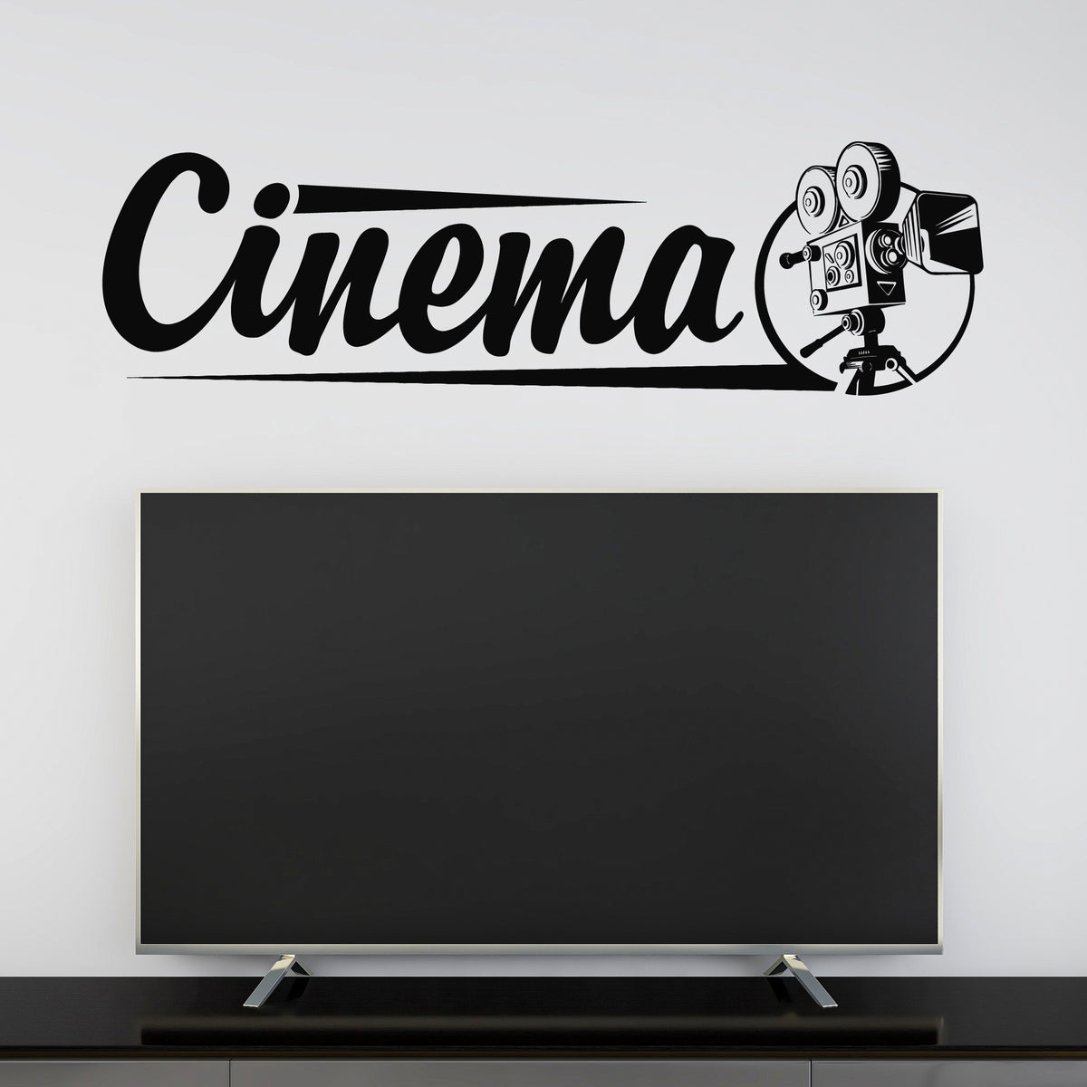 Vinyl Wall Decal Cinema Lettering Movie Camera Film Decor Stickers Mur ...