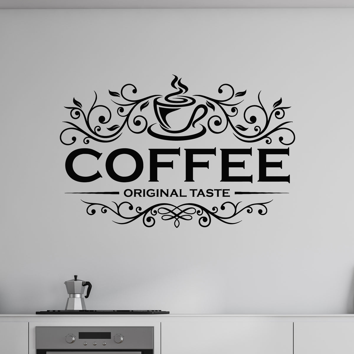 Vinyl Wall Decal Coffee Shop Original Taste Cafeteria Lettering Sticke ...