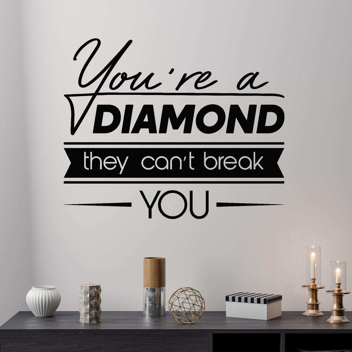 Vinyl Wall Decal Lettering Diamond Typographic Motivational Quotes Sti ...