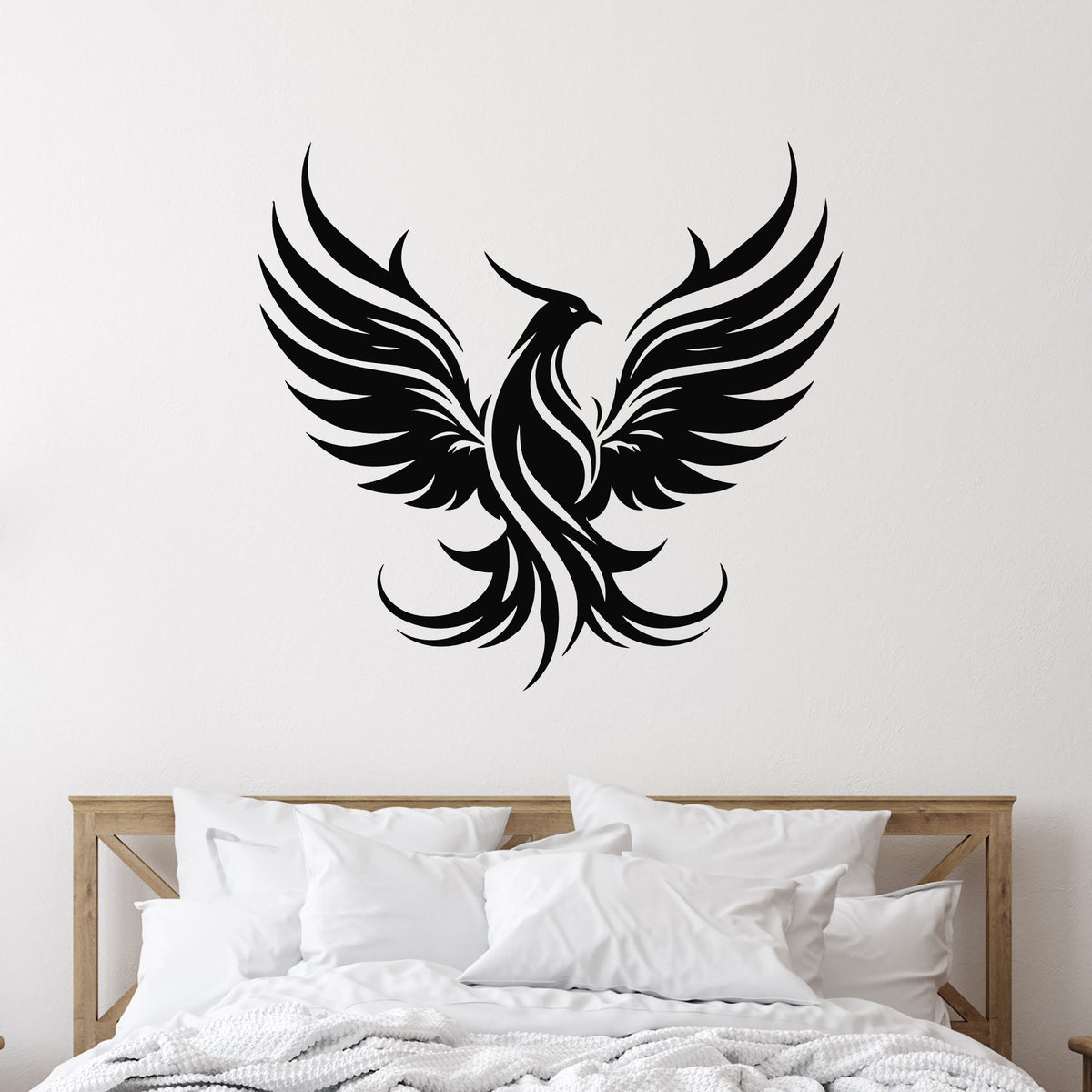 Vinyl Wall Decal Phoenix With Spread Wings Symbol Of Renaissance Stick ...