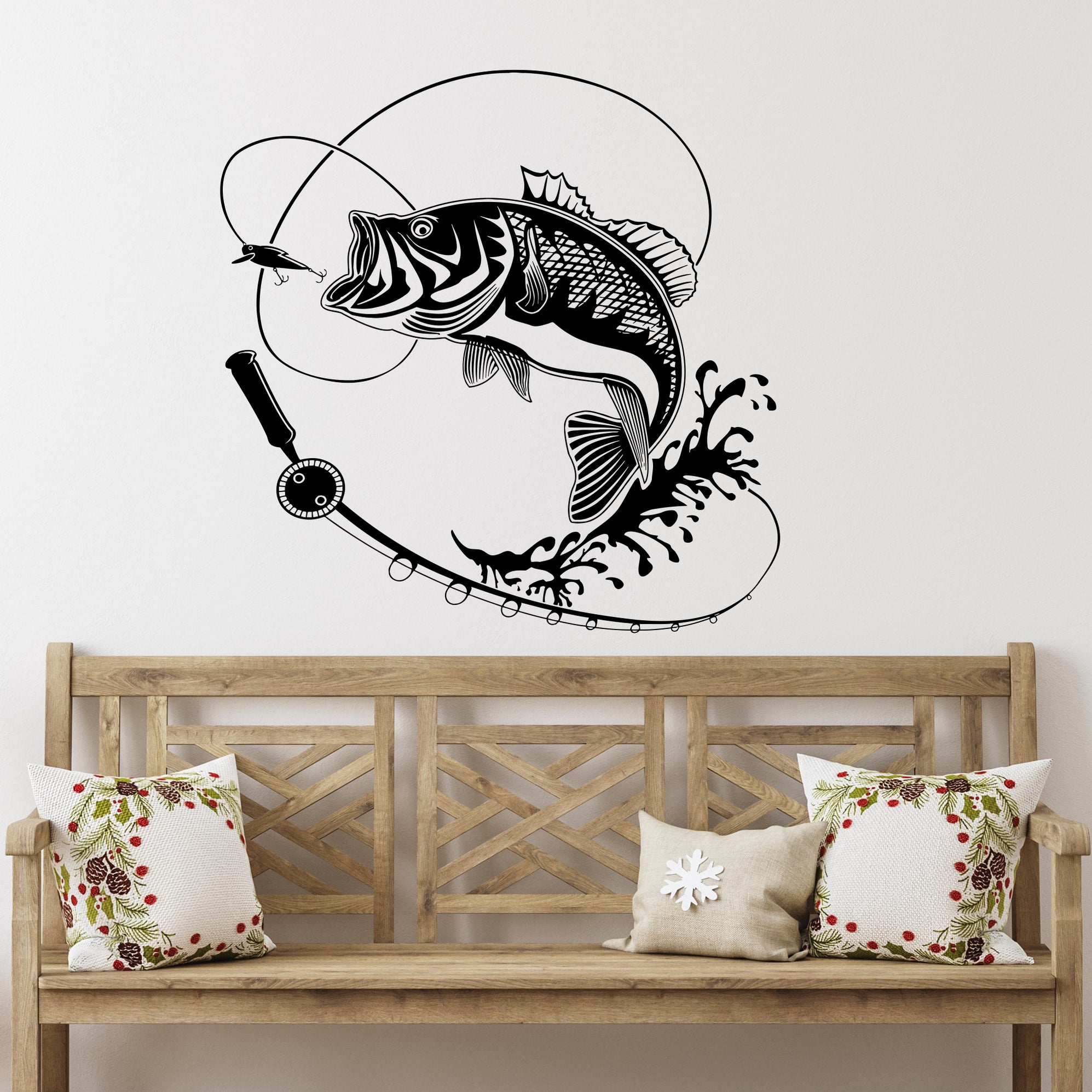 Vinyl Wall Decal Fish Fishing Rod Hobbies Man Stickers Mural Unique Gi ...