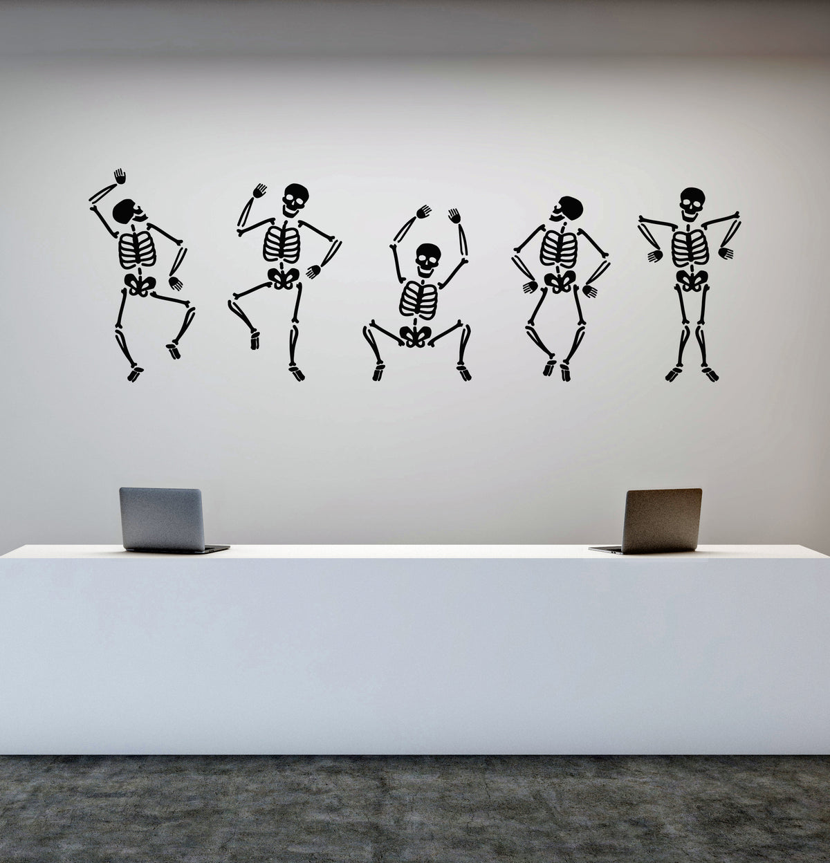 Vinyl Wall Decal Funny Dancing Skeleton Symbol Halloween Stickers Mura ...