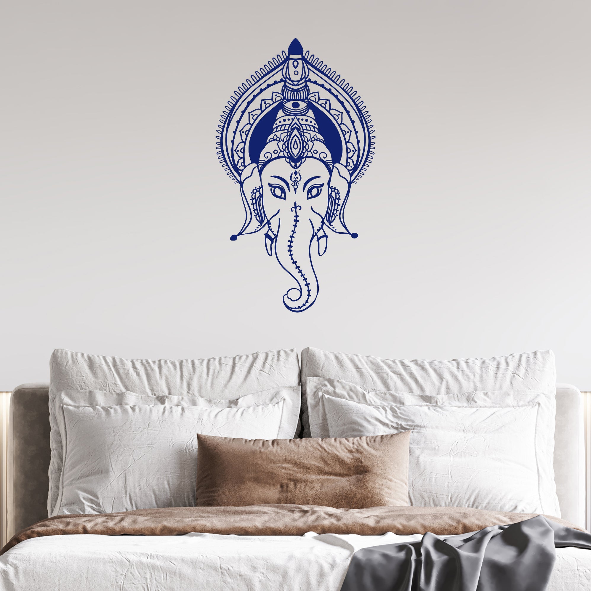 Vinyl Wall Decal Ganesha Head Indian God Elephant Stickers Unique Gift ...