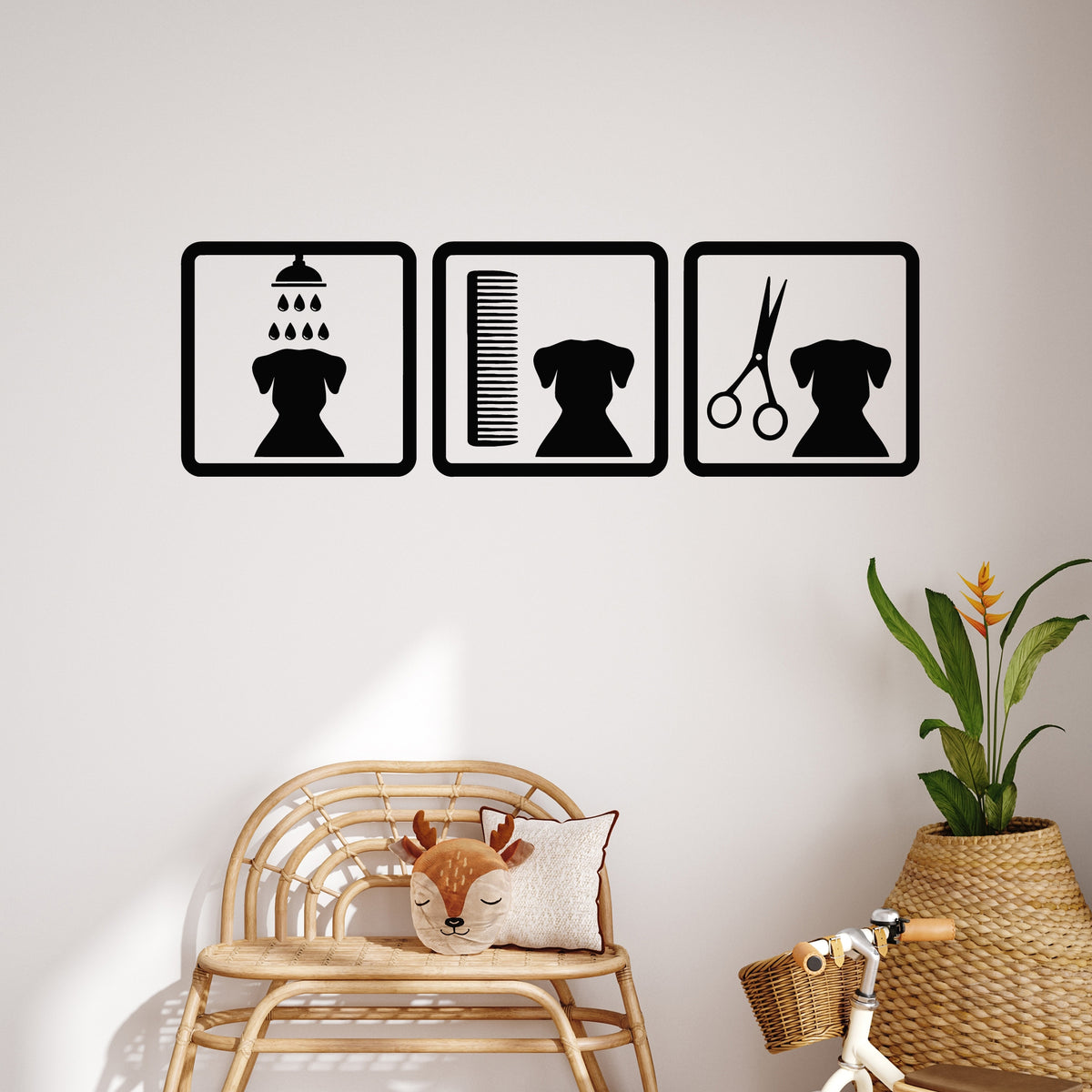 Vinyl Wall Decal Dog Grooming Pets Care Love Nursery Decor Stickers Mu ...