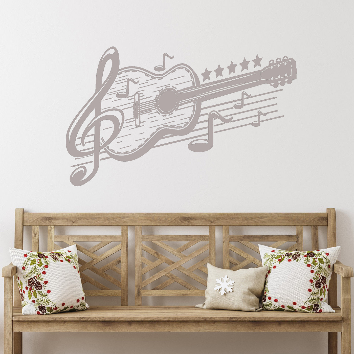 Acoustic Guitar Vinyl Wall Decal Musical Art Music Décor Sticker Mural ...