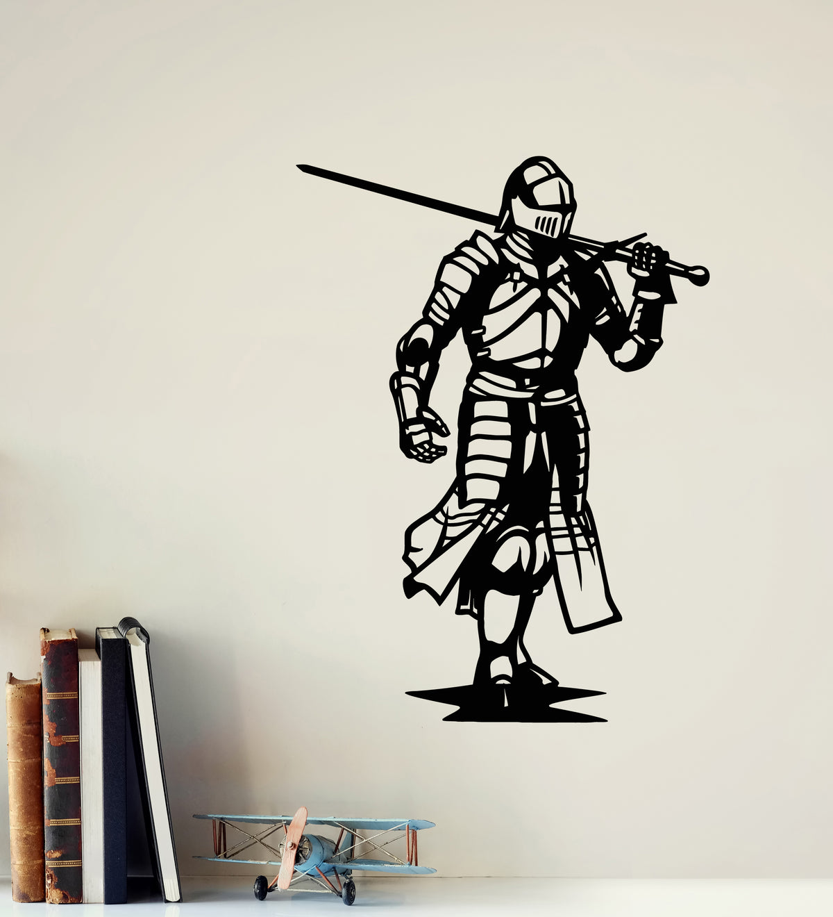 Vinyl Wall Decal Metal Armor Knight Medieval Warrior Decor Stickers Mu ...