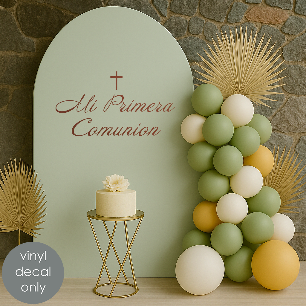 Mi Primera Comunión Earth Tone Vinyl Decal – Catholic First Communion ...