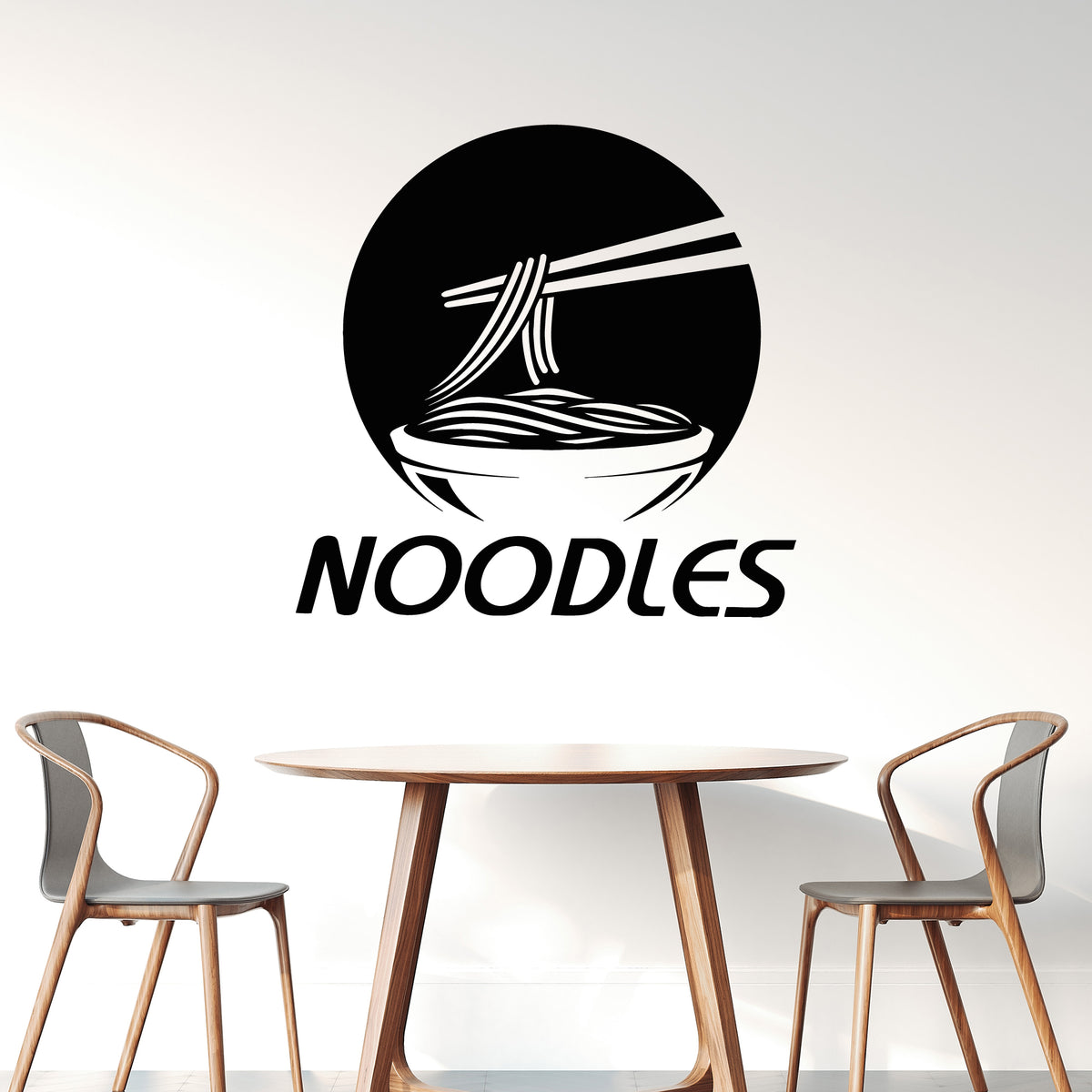 Vinyl Wall Decal Circle Abstract Noodles Asian Cuisine Food Cafe Stick ...