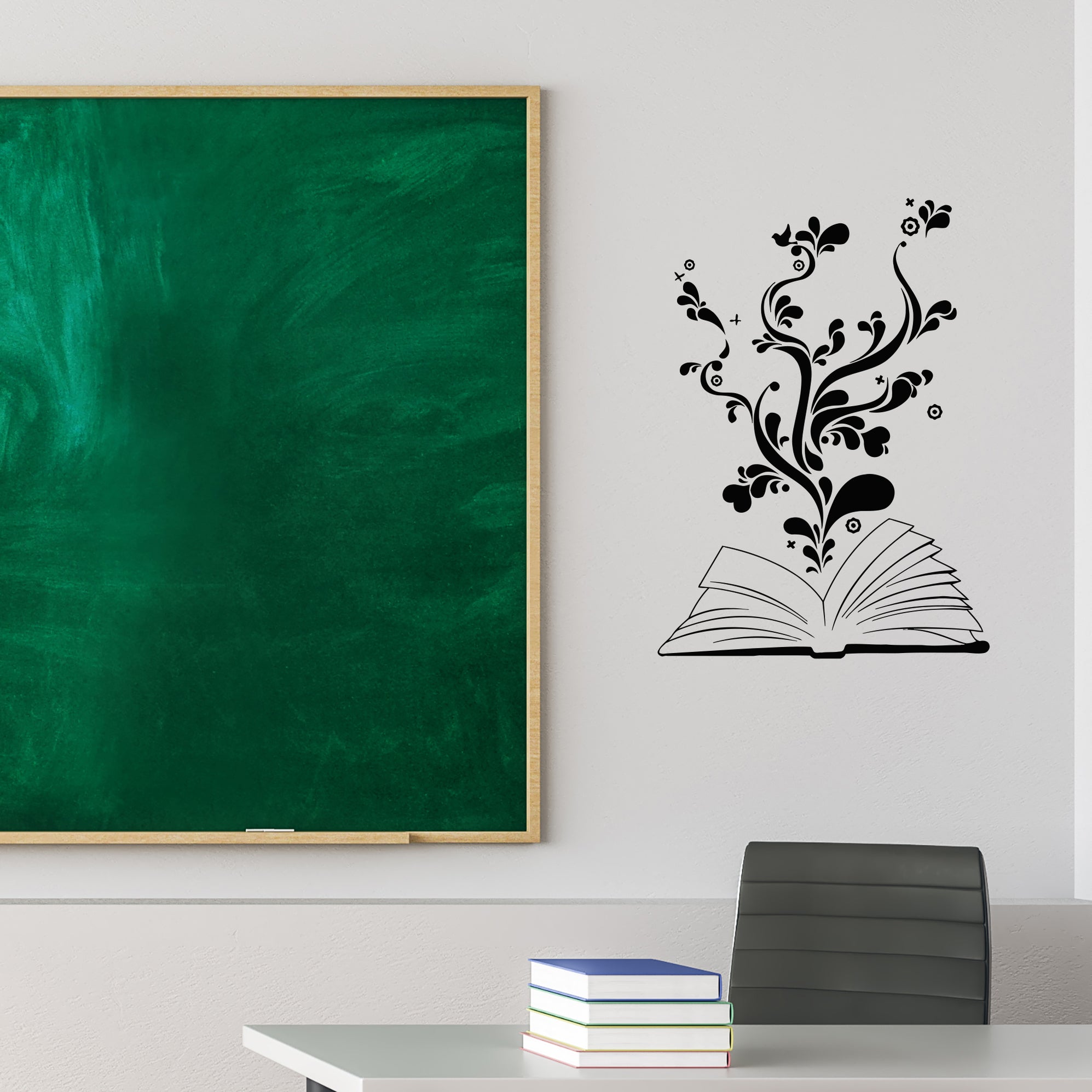 Vinyl Wall Decal Book Bookworm Library Bookstore School Stickers Uniqu ...