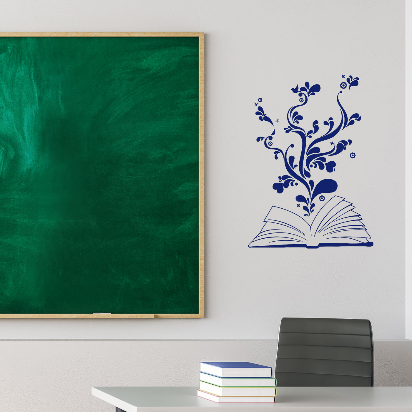 Vinyl Wall Decal Book Bookworm Library Bookstore School Stickers Uniqu ...