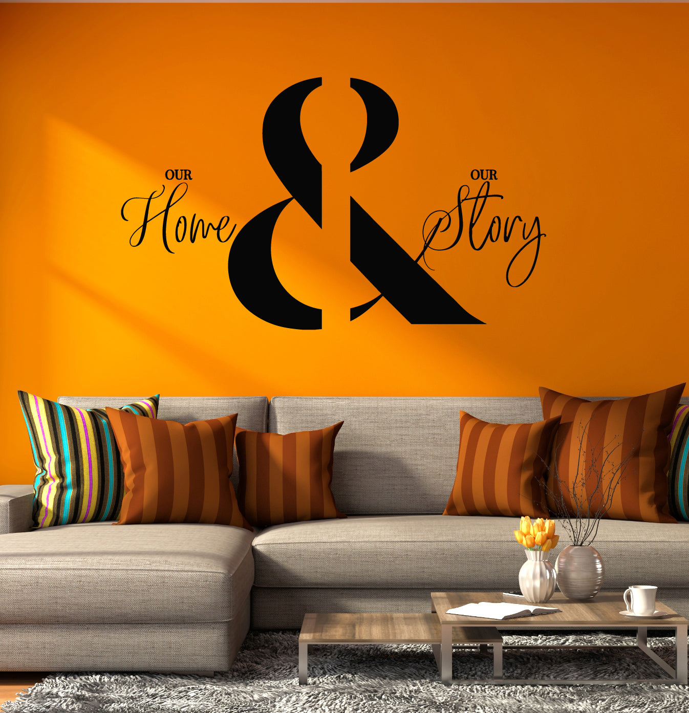 Vinyl Wall Decal Our Home Our Story Lettering Living Room Words Sticke ...