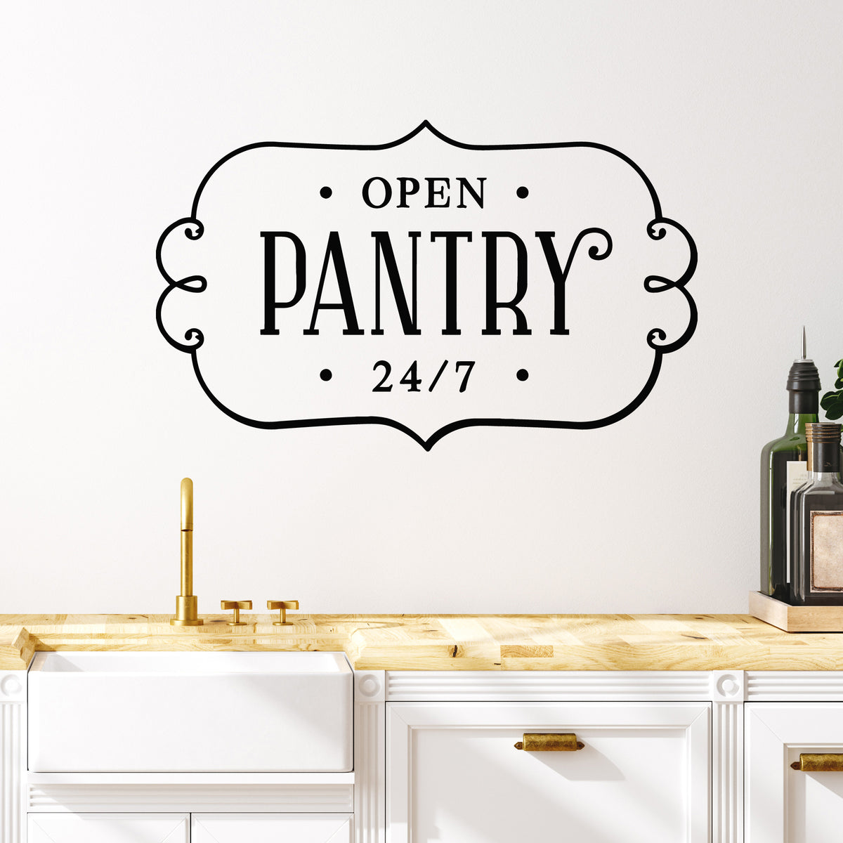 Vinyl Wall Decal Open Pantry Vintage Label Farmhouse Kitchen Stickers ...