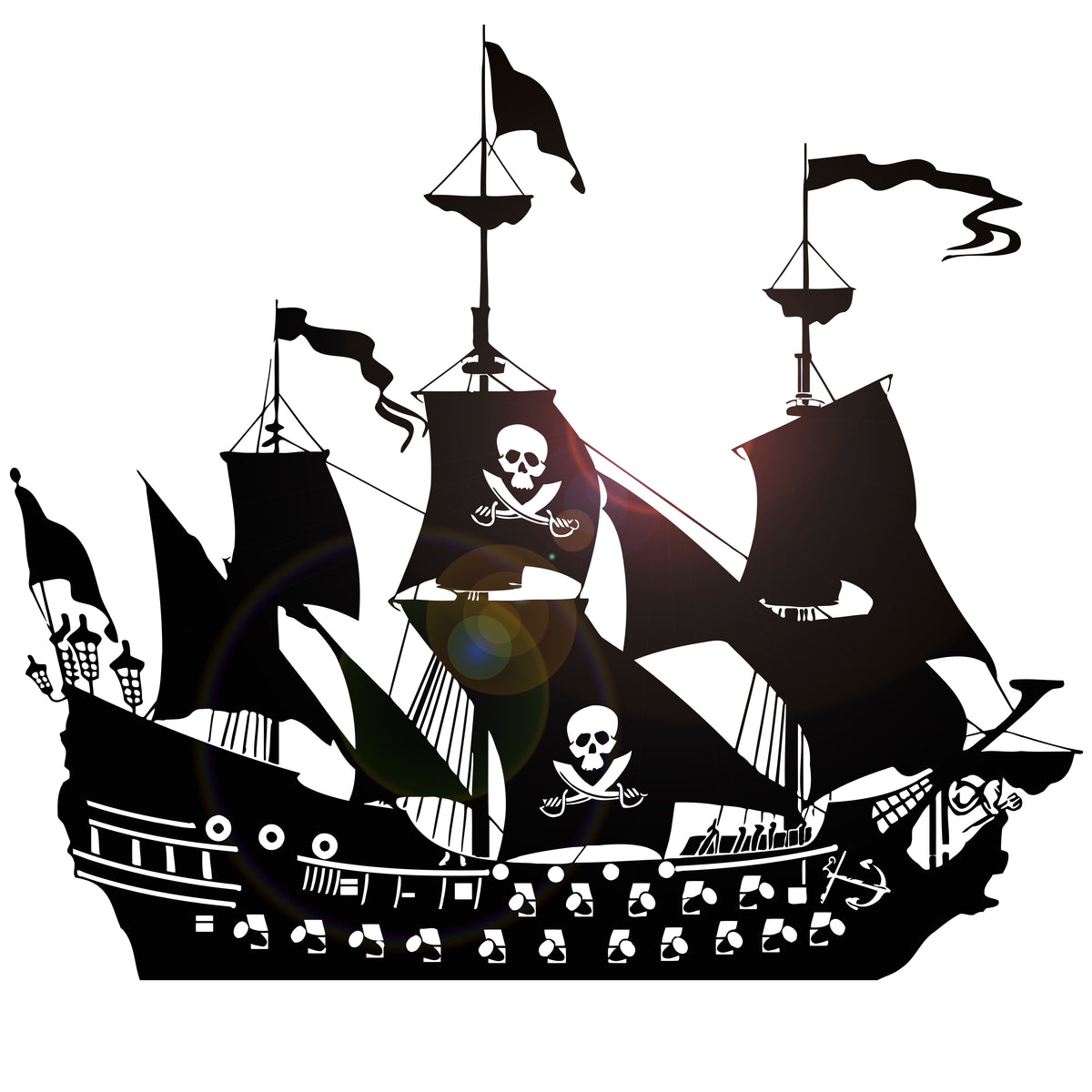 Vinyl Wall Decal Pirate Ship Boat Sail Ocean Sea Style Stickers Unique ...