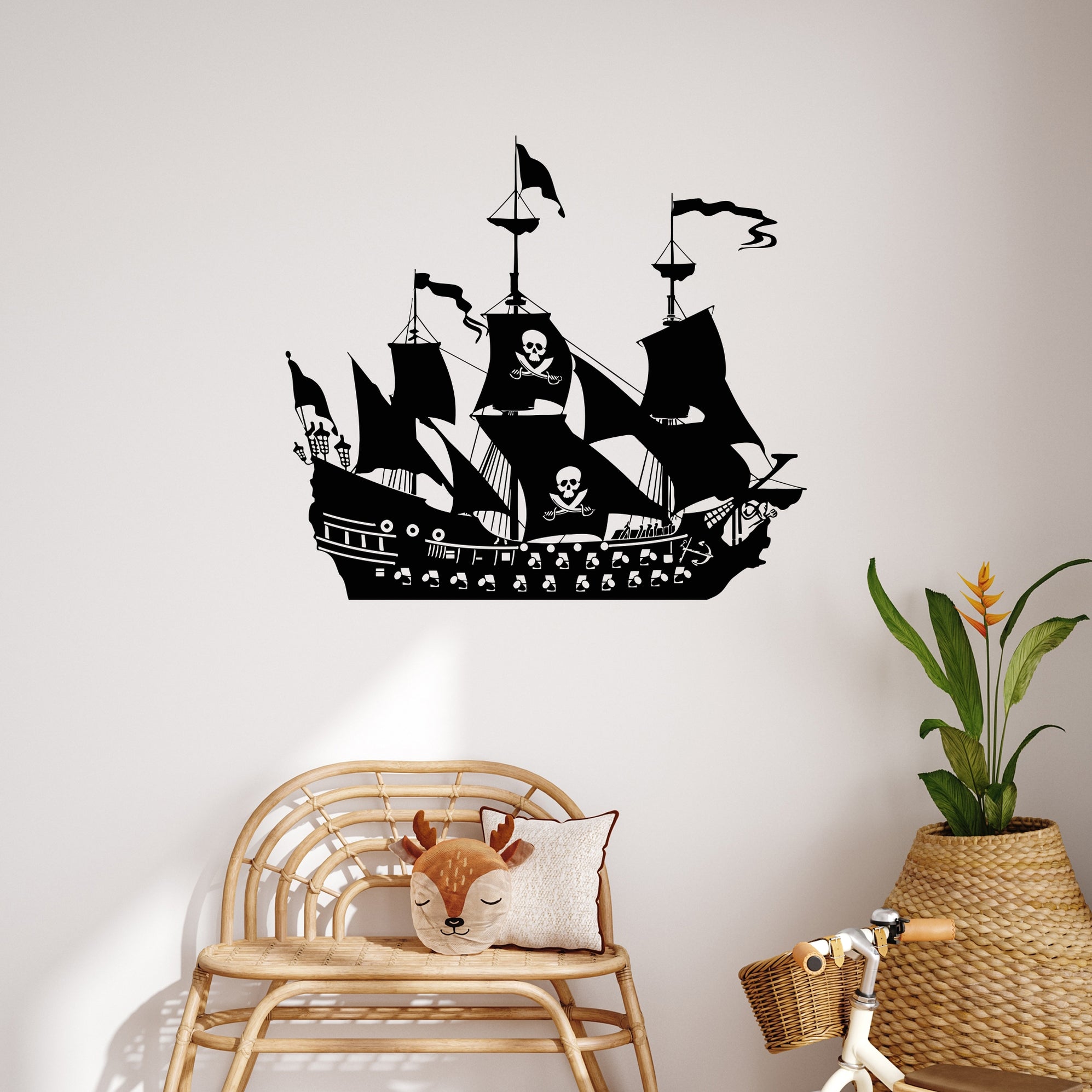Vinyl Wall Decal Pirate Ship Boat Sail Ocean Sea Style Stickers Unique ...