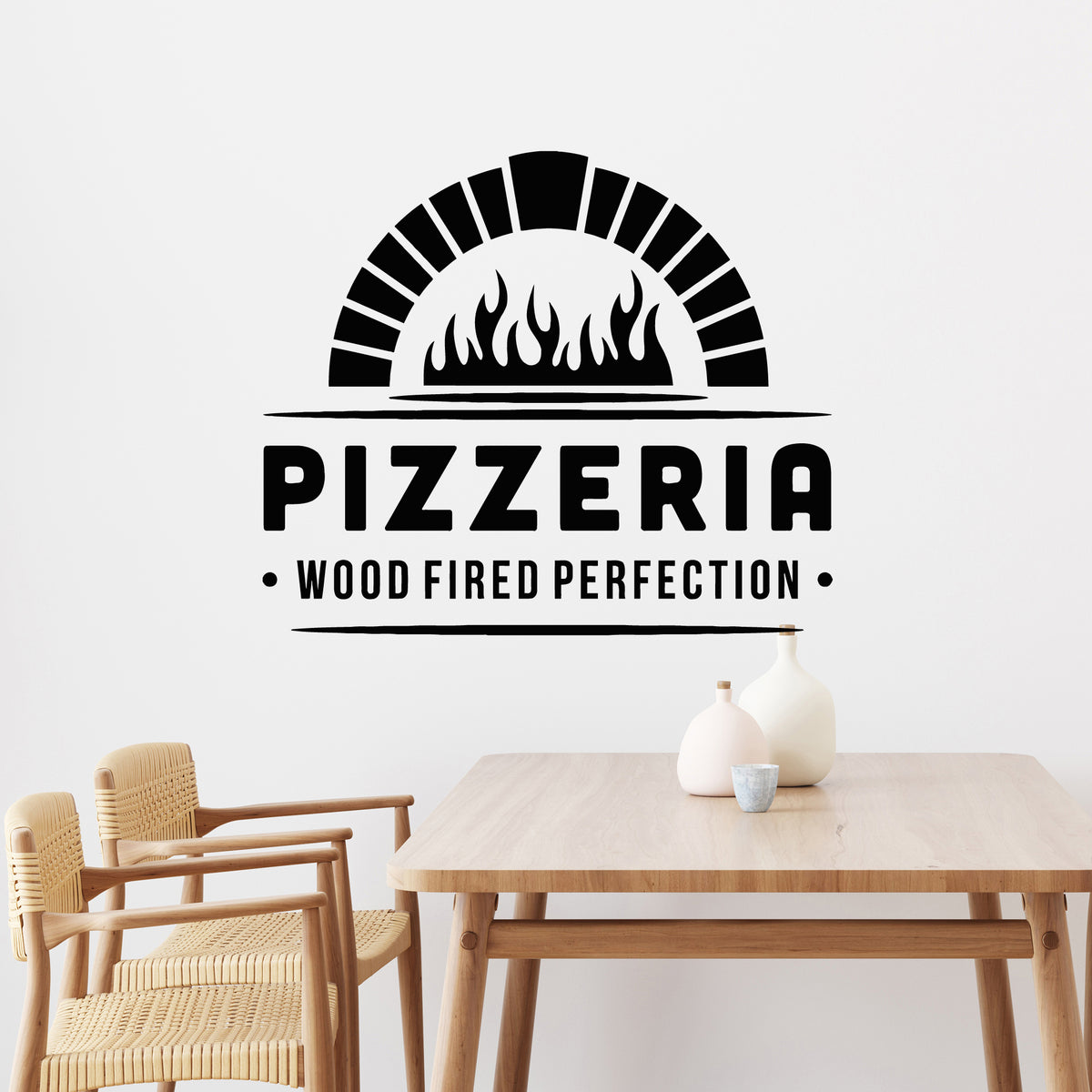 Vinyl Wall Decal Fire Pizza Pizzeria Restaurant Menu Tasty Food Sticke ...