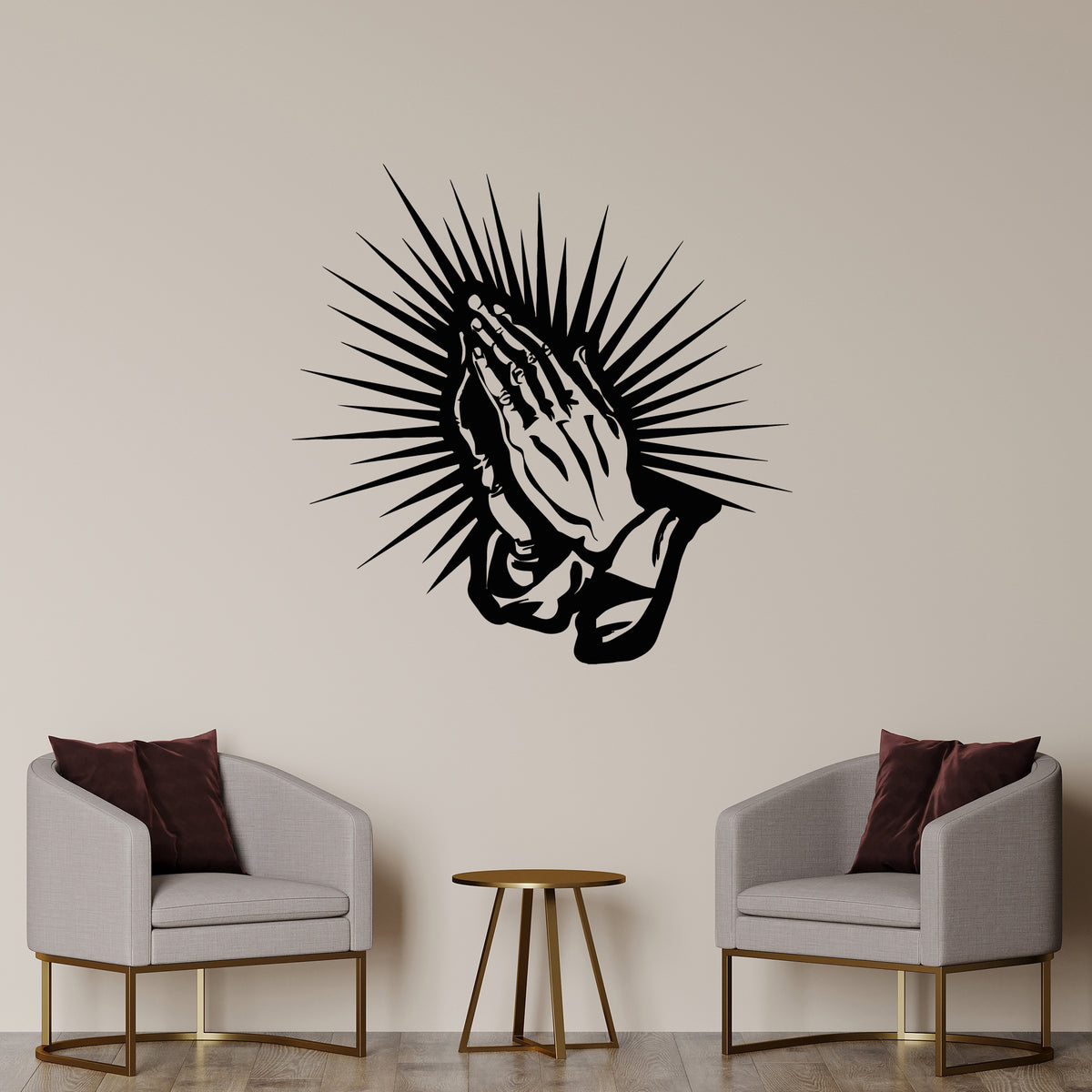 Vinyl Wall Decal Praying Hands In Prayers Religion Symbol Decor Sticke ...