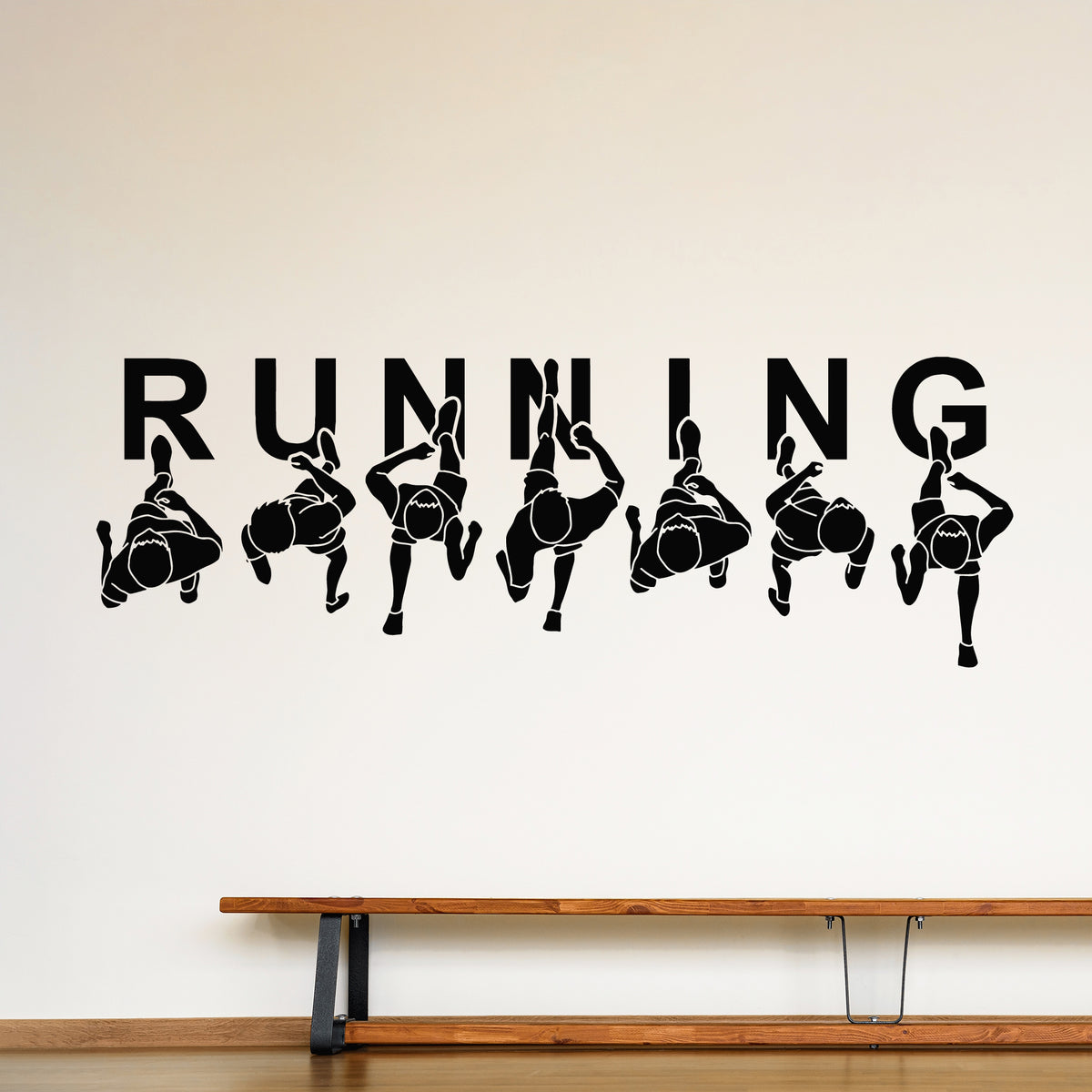 Vinyl Wall Decal Lettering Running Man Race Run Start Sport Decor Stic ...