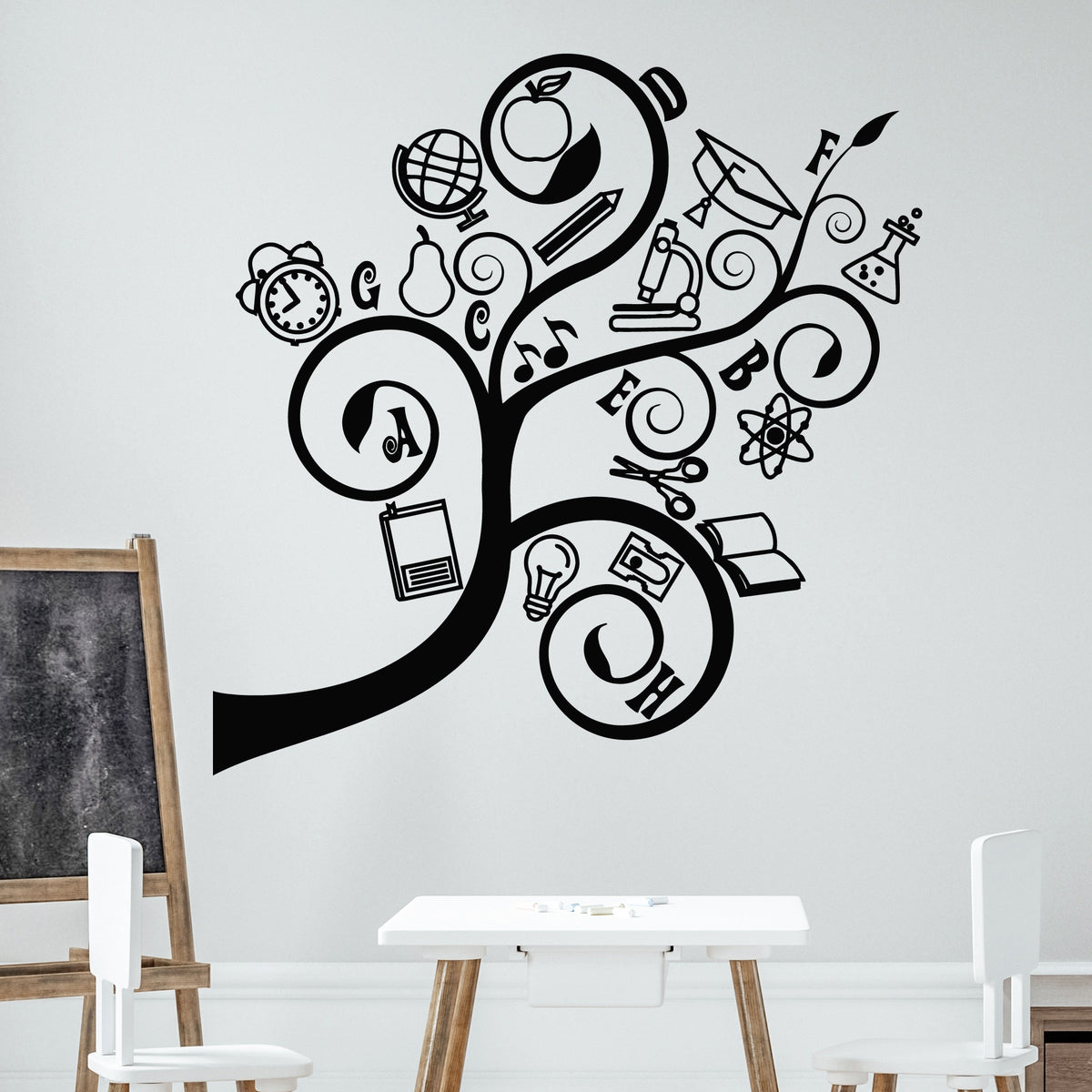 Vinyl Wall Decal Tree With Education School Science Class Room Sticker ...