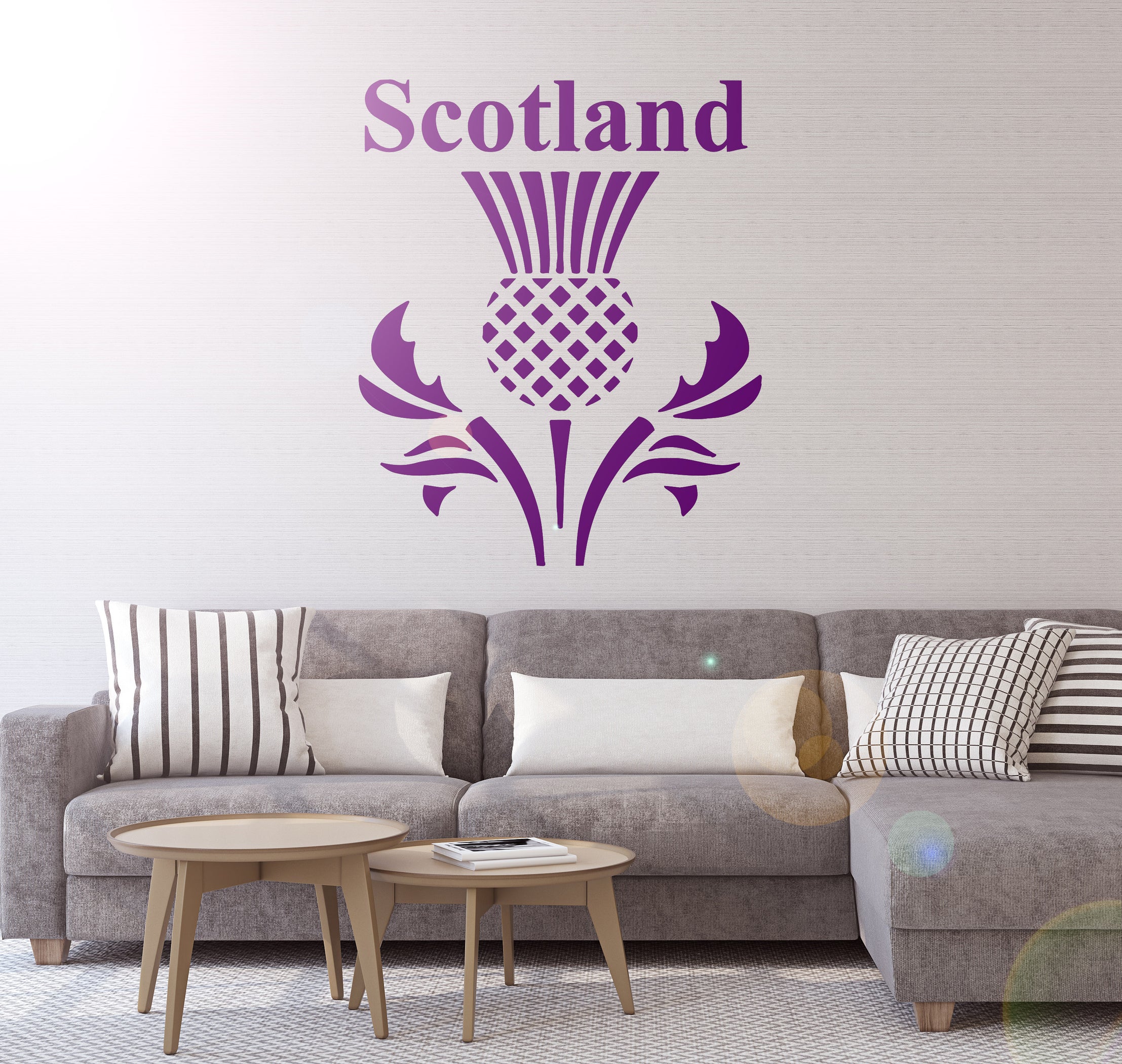 Vinyl Wall Decal Scotland Scottish Thistle Flower Living Room ...