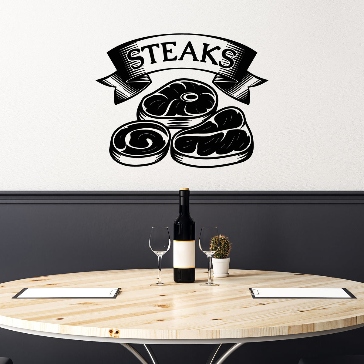 Vinyl Wall Decal Barbecue Steakhouse Menu Steak Meat Beef BBQ Stickers ...