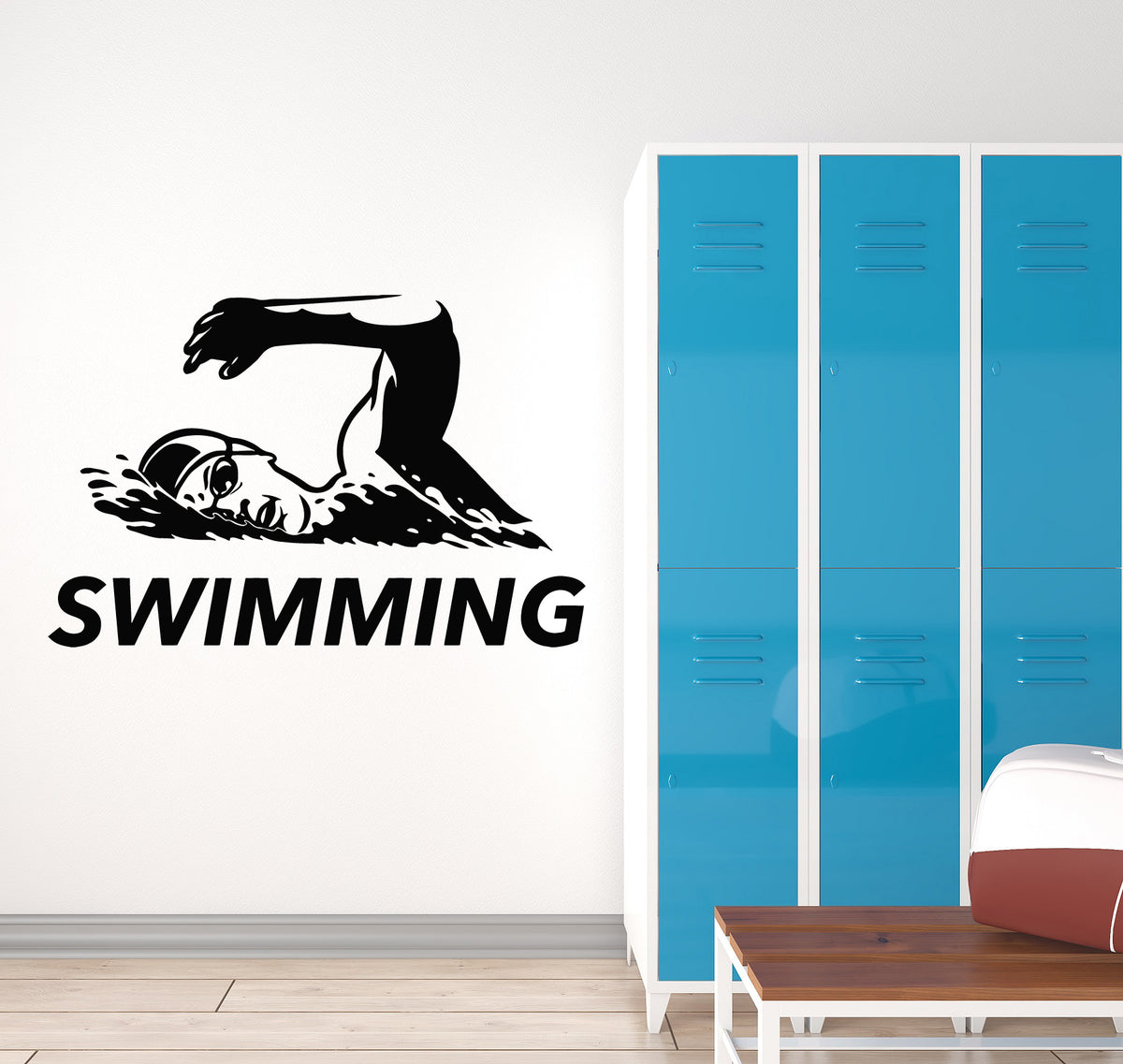 Vinyl Wall Decal Swimming Club Logo Creative Swimmer Sport Stickers Mu ...