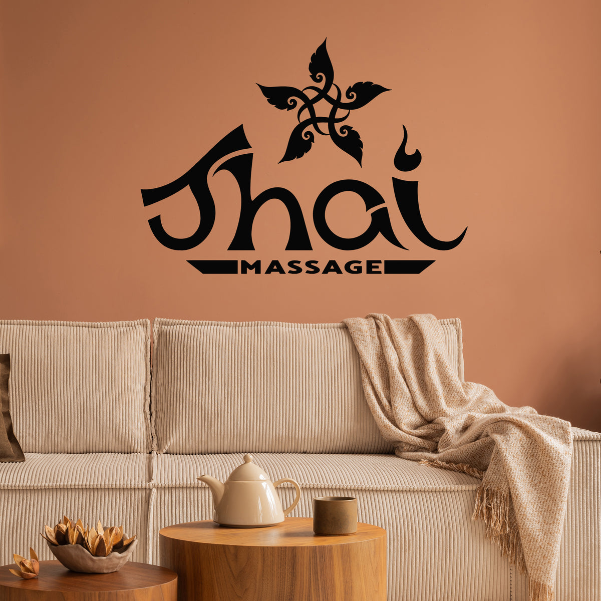 Vinyl Wall Decal Thai Massage With Traditional Spa Logo Decor Stickers ...