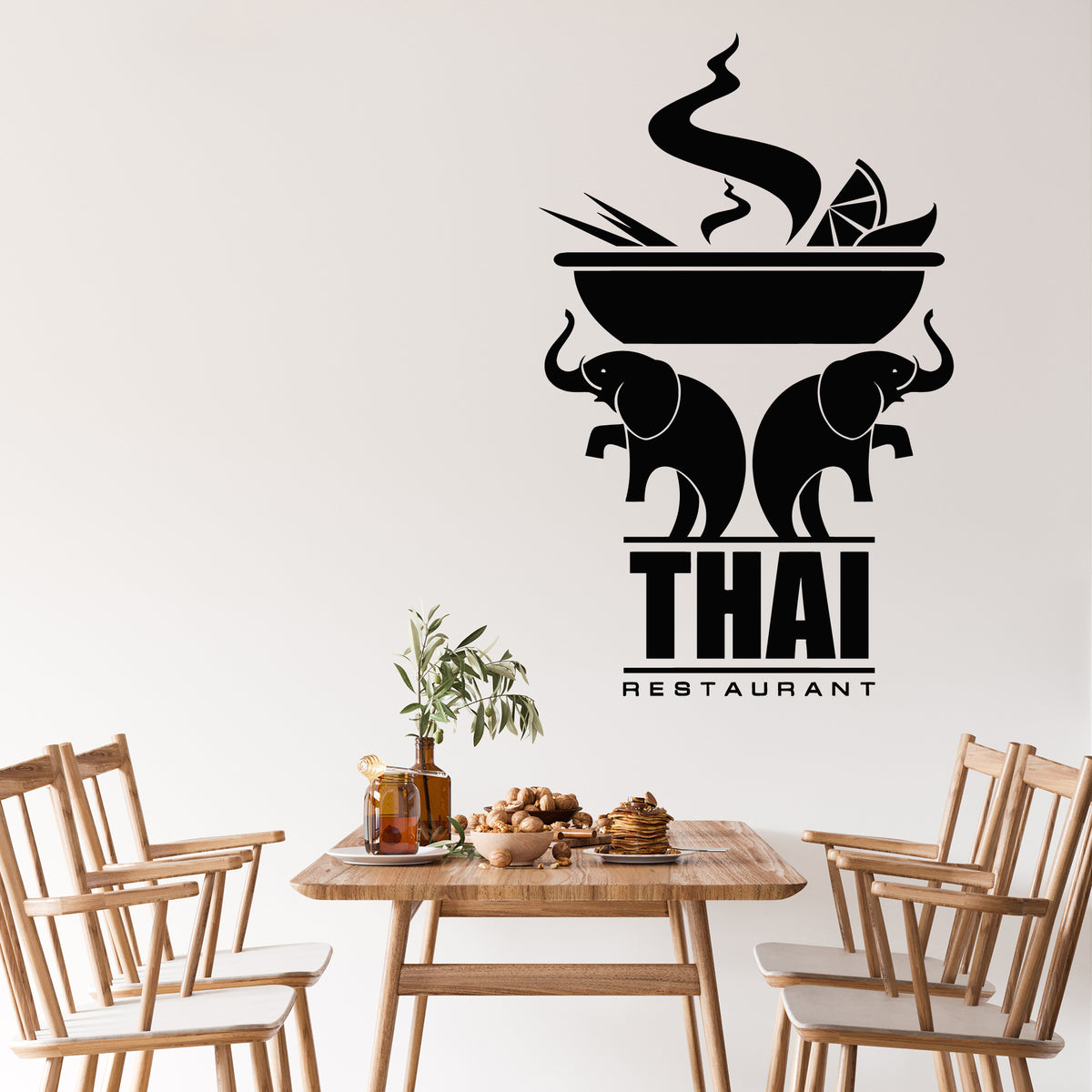 Vinyl Wall Decal Thai Food Restaurant Cafe Kitchen Interior Stickers M ...