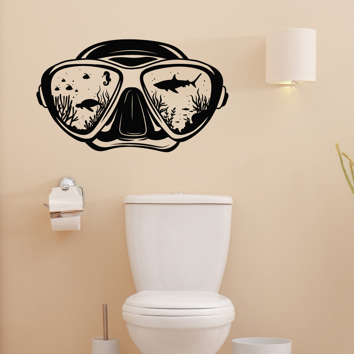 Vinyl Wall Decal Scuba Mask Icon Travel Island Scuba Diving Stickers M ...