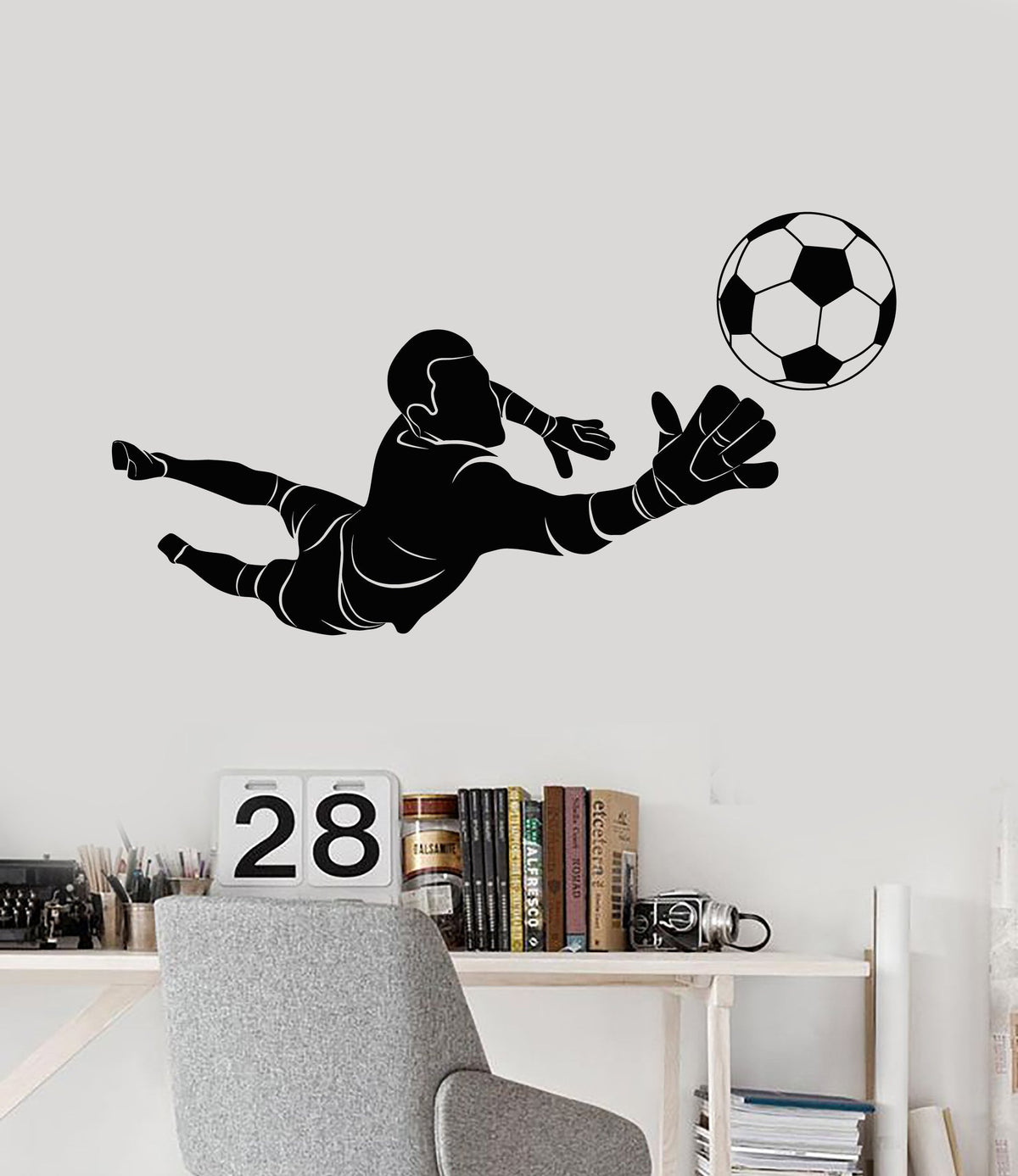 Sale Vinyl Wall Decal Soccer Goalkeeper Player Ball Sport Sticker (220 ...