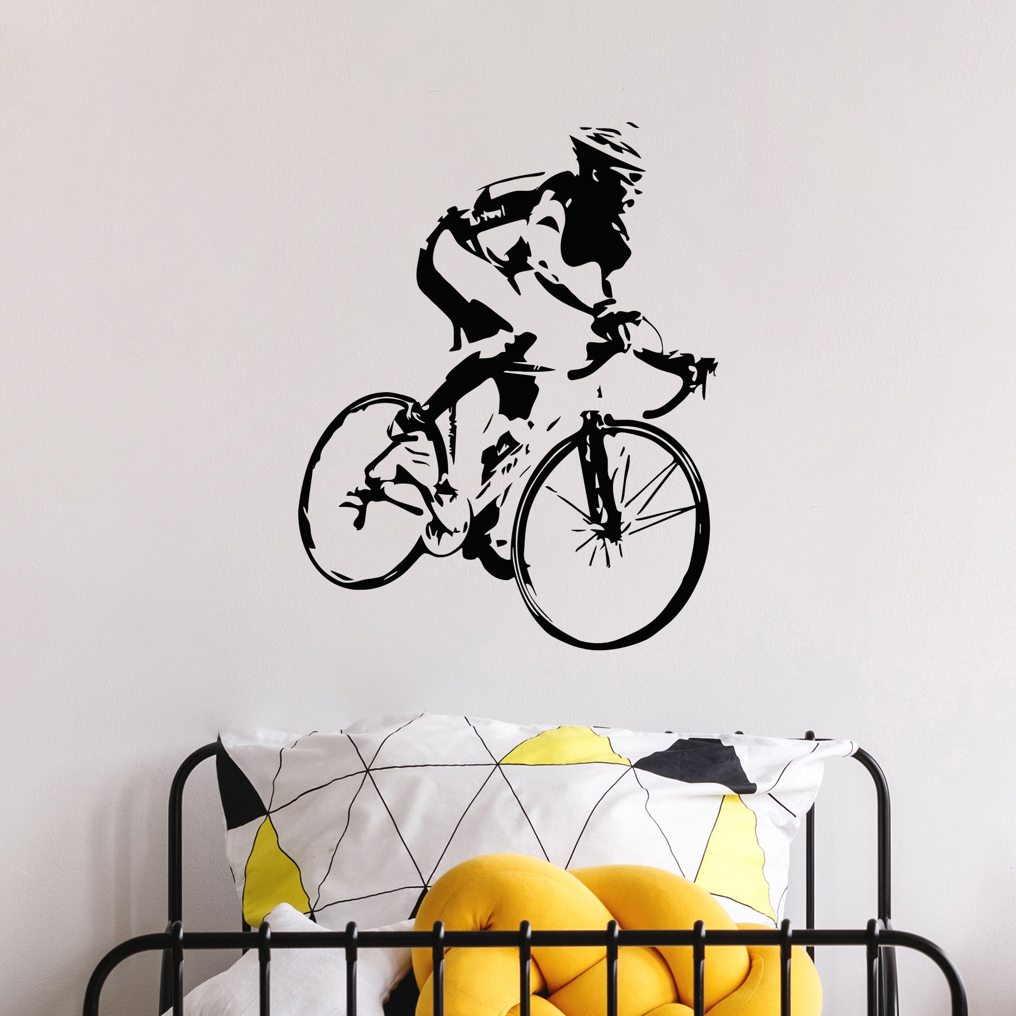 Vinyl Wall Decal Racing Cyclist Bike Bicycle Stickers Mural Unique Gif ...