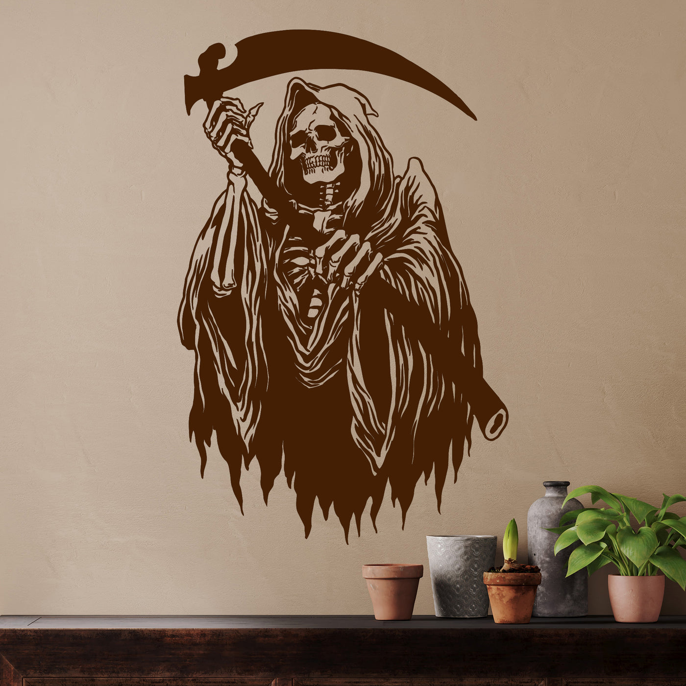 Vinyl Wall Decal Grim Reaper Horror Art Stickers Mural Unique Gift (44 ...