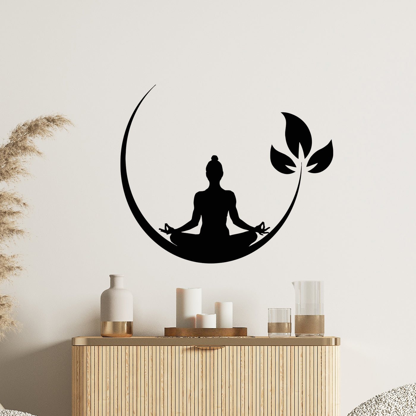 Vinyl Wall Decal Yoga Meditation Buddhist Zen Stickers Bedroom ...