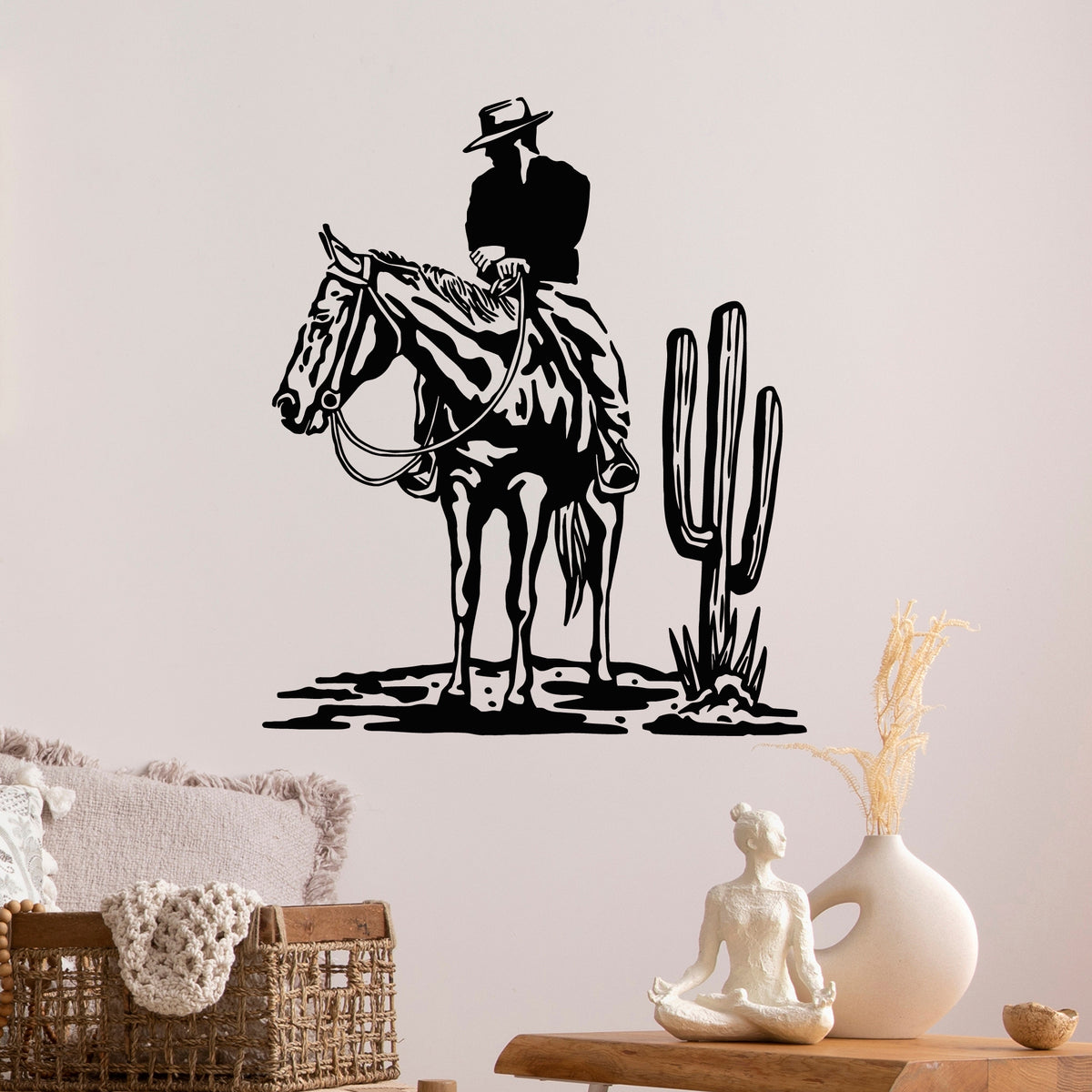 Vinyl Wall Decal Horse Riding Western Decor Wild Cowboy Stickers Mural ...