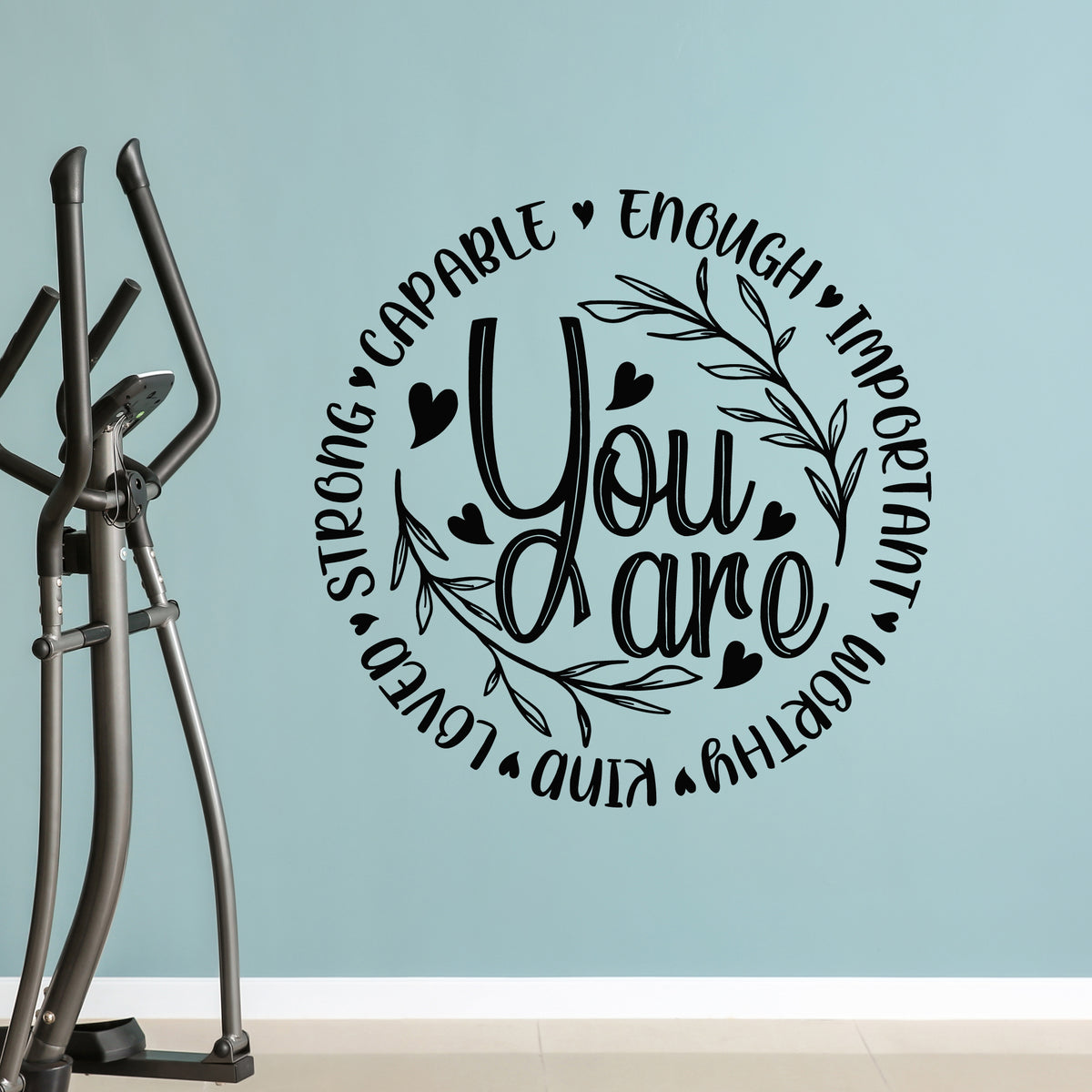 Vinyl Wall Decal Words Hand Lettering You Are Strong Enough Important ...