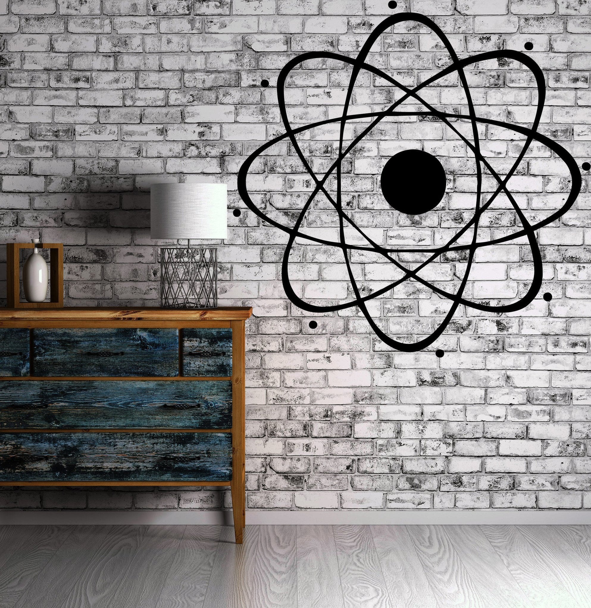 Atom Large Decal Nuclear Science Chemistry Physics Wall Vinyl Art Stic ...