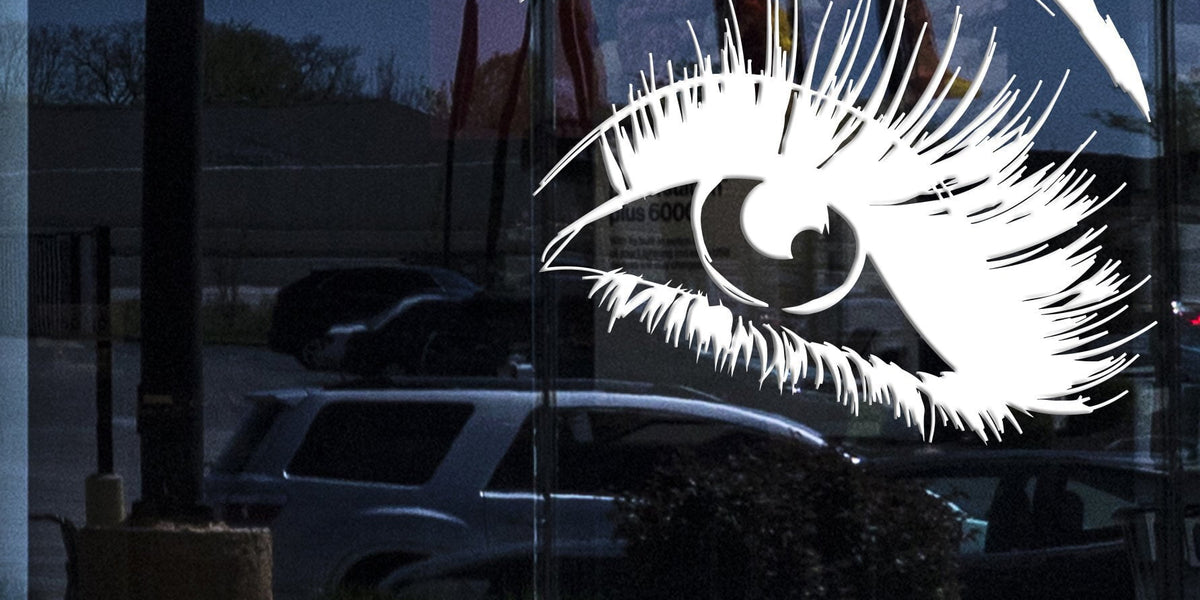 Window Sign Vinyl Wall Decal Beautiful Eye Eyelashes Makeup Fashion Be ...