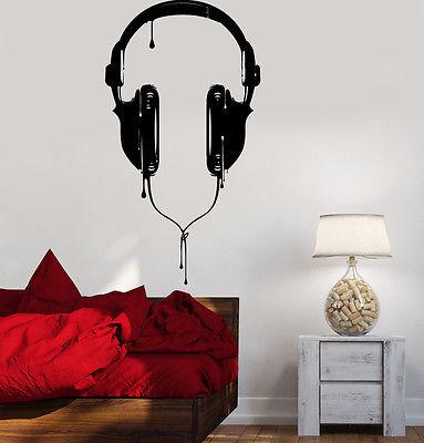 Wall Vinyl Music Headphones For Bedroom Guaranteed Quality Decal Uniqu ...