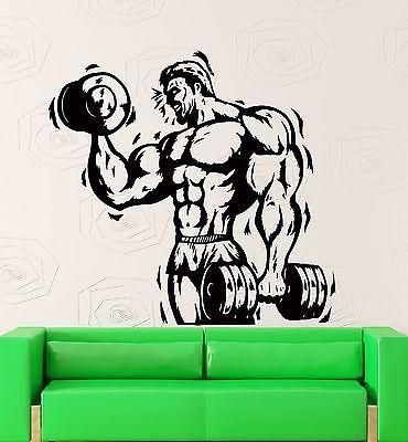 Wall Stickers Vinyl Decal Bodybuilder With Weight Bodybuilding Sport U ...