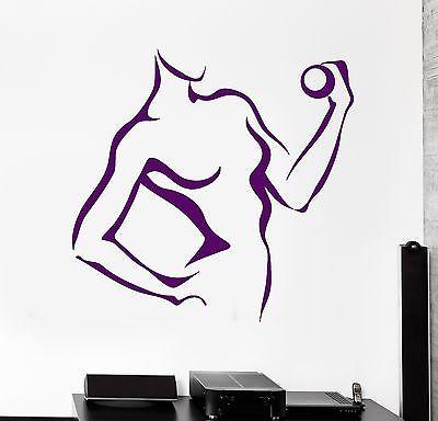 Wall Stickers Fitness Woman Gym Healthy Train Sports Art Vinyl Decal U ...