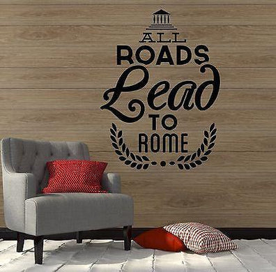 Wall Vinyl Stickers Decal Rome Europe Italy Lettering Quote Unique Gif ...