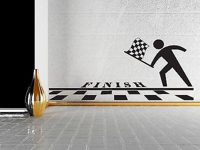 Wall Sticker Vinyl Decal Finish Line Checkered Flag Pole Position Uniq ...