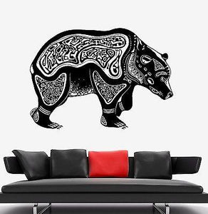 Wall Vinyl Bear Russian Symbol Animal Ornament Mural Vinyl Decal Uniqu ...