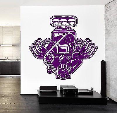 Wall Sticker Car Motor Engine Mechanic Auto Speed Cool Vinyl Decal Uni ...