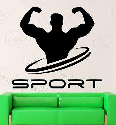 Wall Decal Sport Bodybuilding Gym Muscled Fitness Vinyl Stickers Mural ...